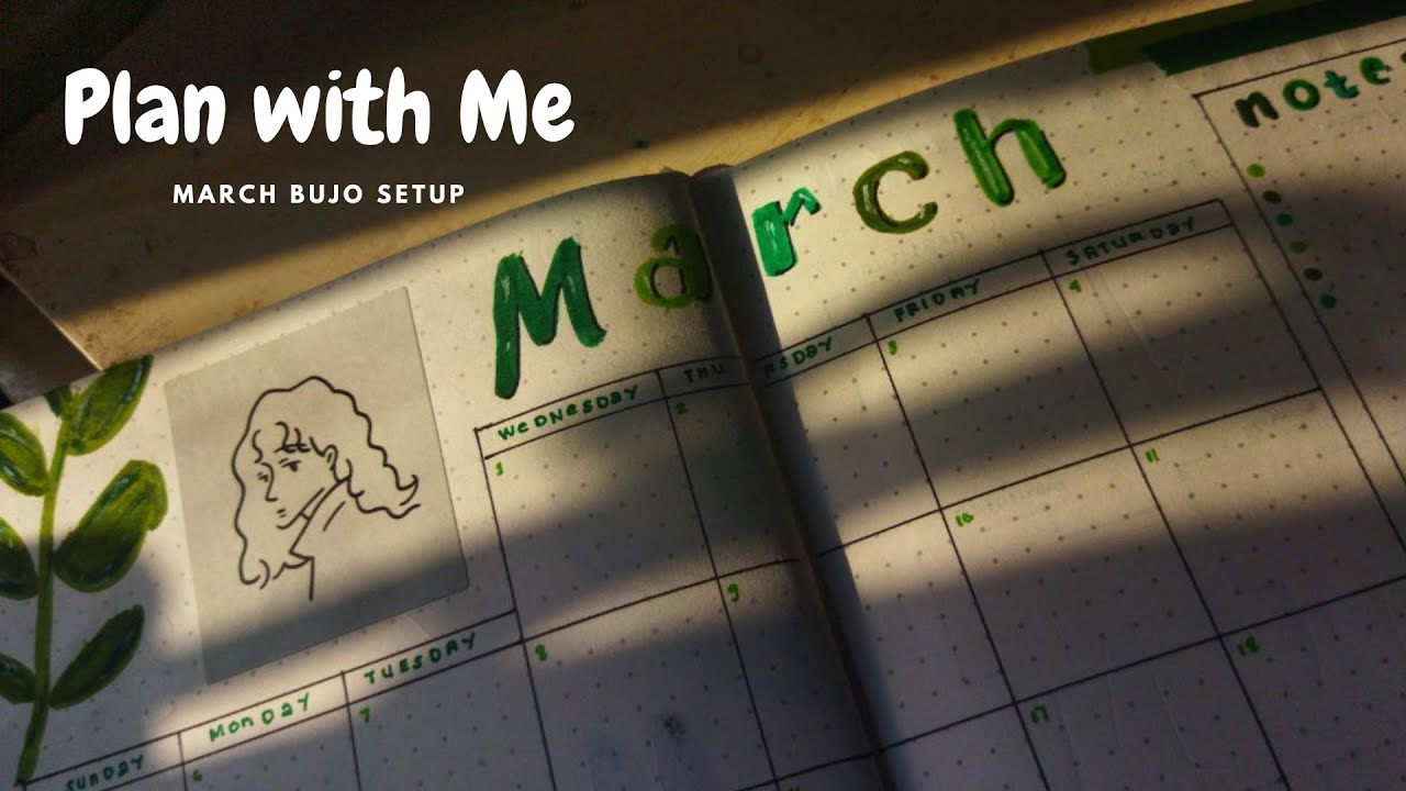 March Plan with Me - Bullet Journal Setup (no voice-over / no cut) [ Go ...