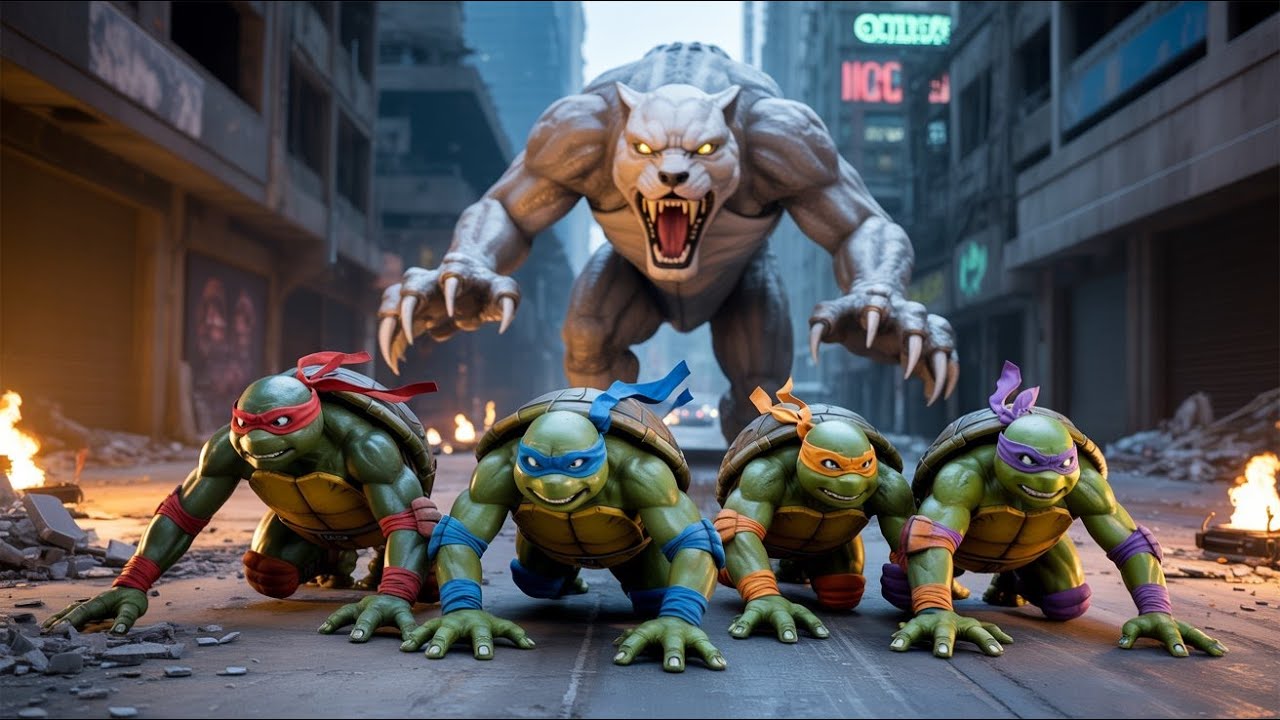 Ninja Turtles vs Savage Panther Beast – Epic Battle to Save the City ...