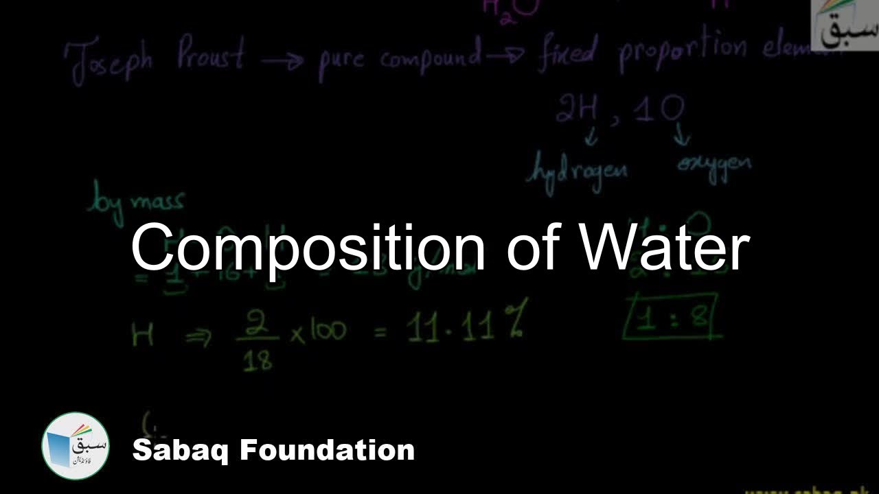 Composition of Water, Chemistry Lecture | Sabaq.pk - YouTube