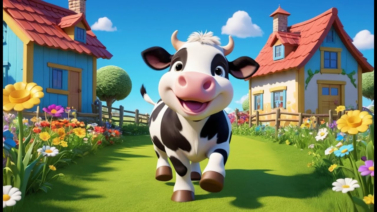 Baby Moo Moo Dancing | Cute Cow Dance Song for Toddlers | Fun Farm ...