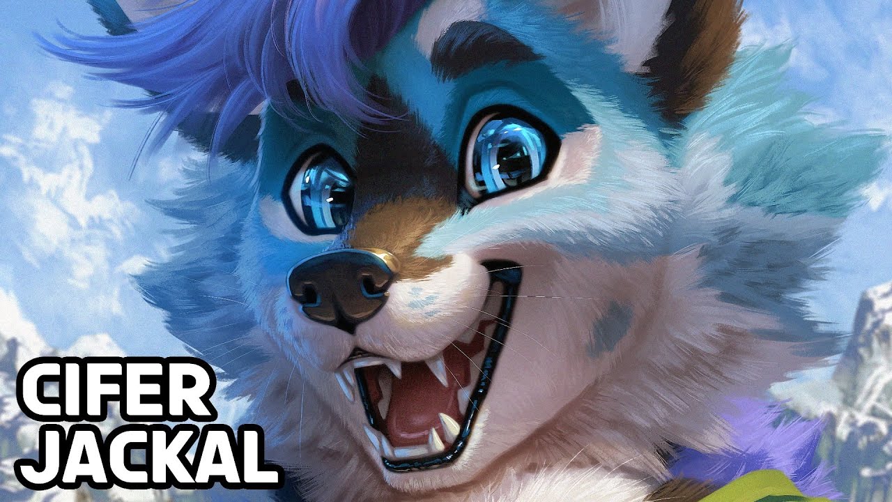 Blue Fluffy Jackal - Furry Art Timelapse - YouTube