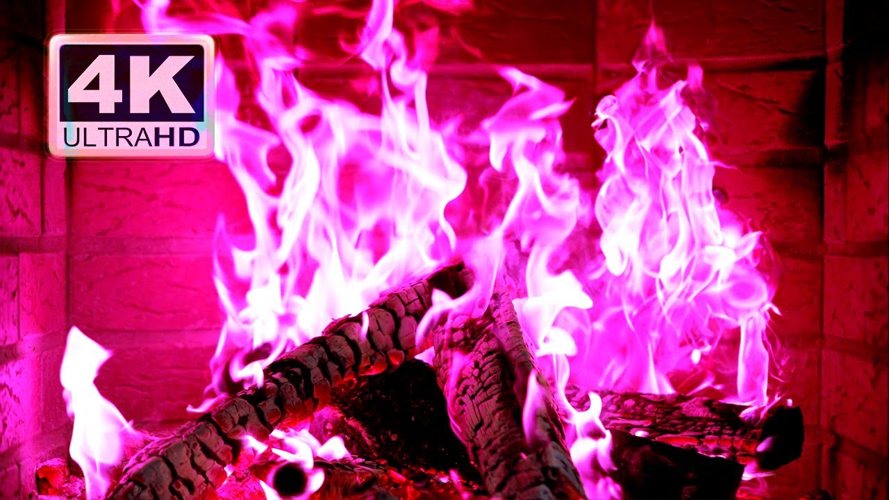 🔥 PINK FIREPLACE 4K Ultra HD - YouTube