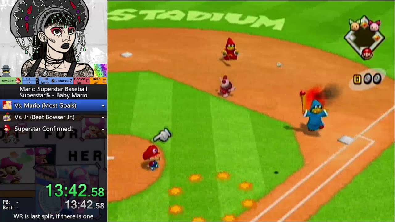 Mario Superstar Baseball - Superstar% Baby Mario in 16:10 (Former WR ...