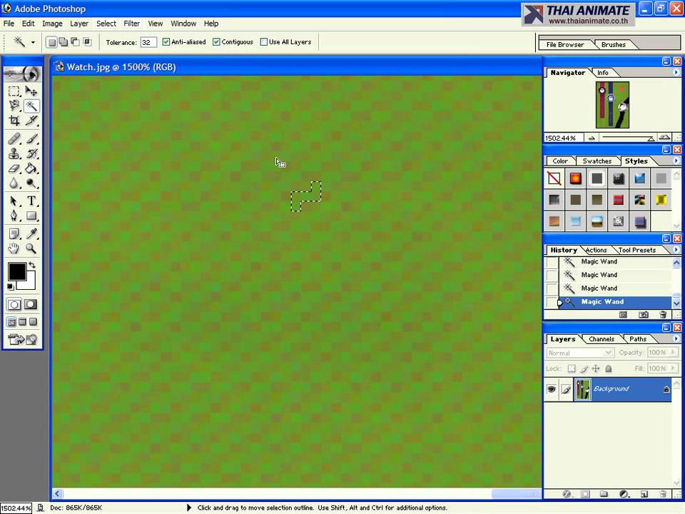 การใช้งาน Magic Wand Tool hi learning - YouTube