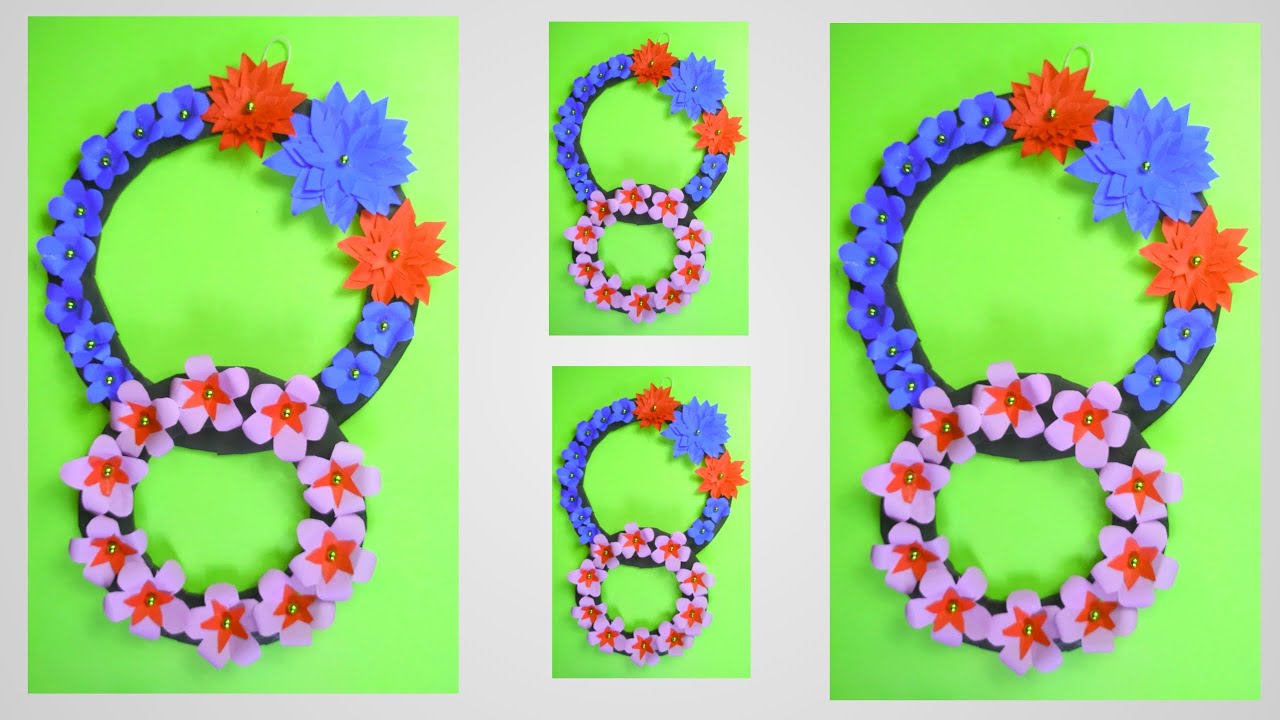 origami flower wall hanging craft ideas।। paper flowers wall hangings ...