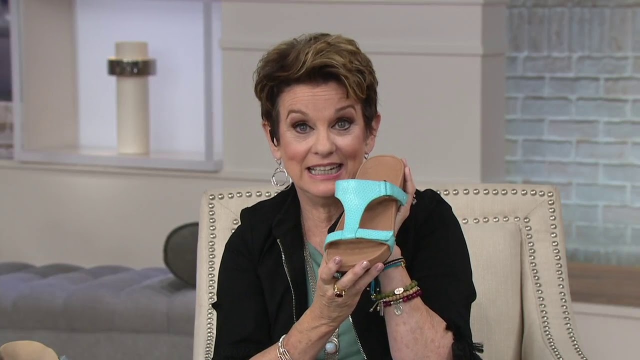 Vionic Adjustable Embossed Platform Slide Sandals - Ellie on QVC - YouTube