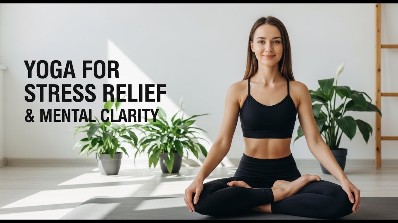 Yoga Stress Relief | Simple Poses To Clear your Mind #fitnatra - YouTube