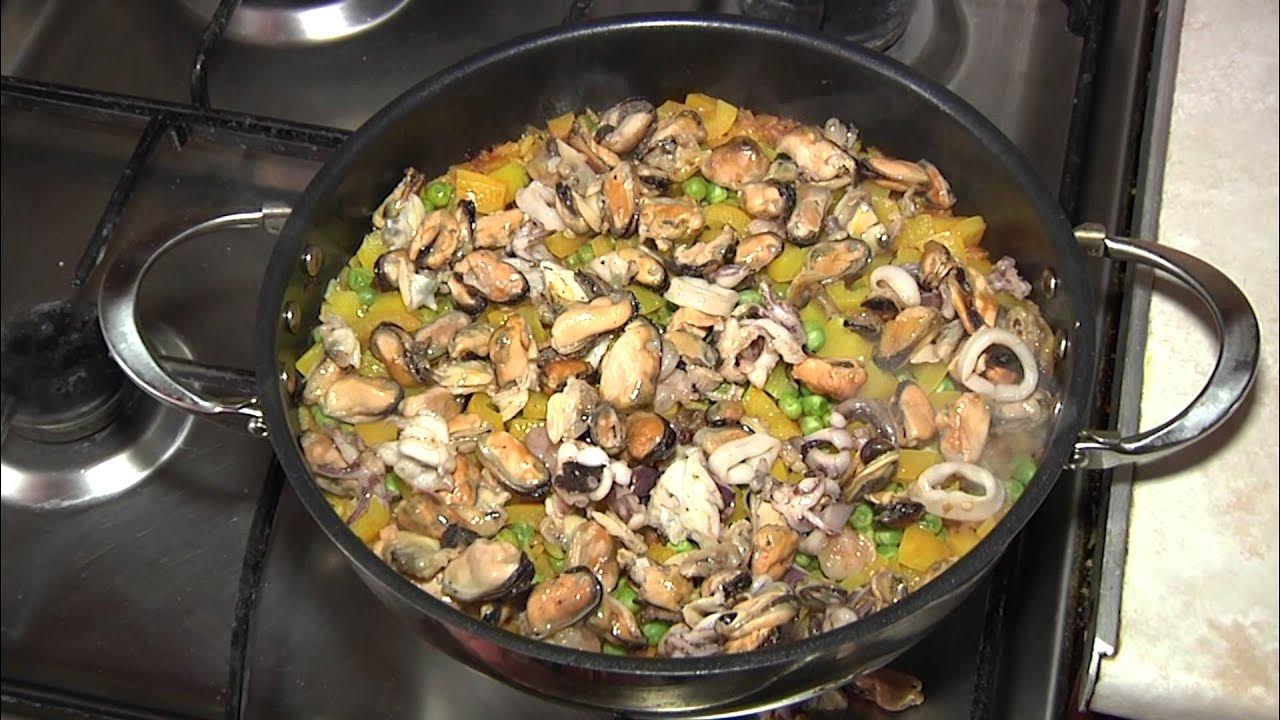 Паэлья с морепродуктами - YouTube