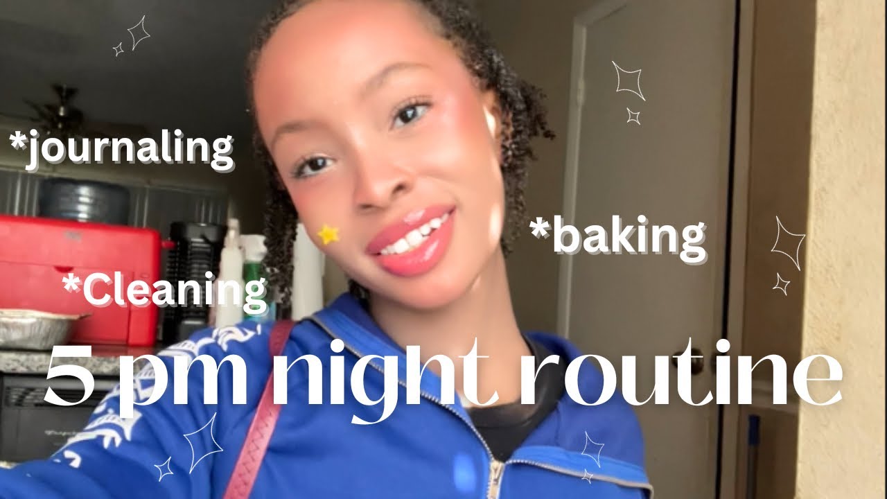 5:00 PM NIGHT ROUTINE As a HIGHSCHOOL STUDENT | Self care, journaling, baking cornbread & more ...