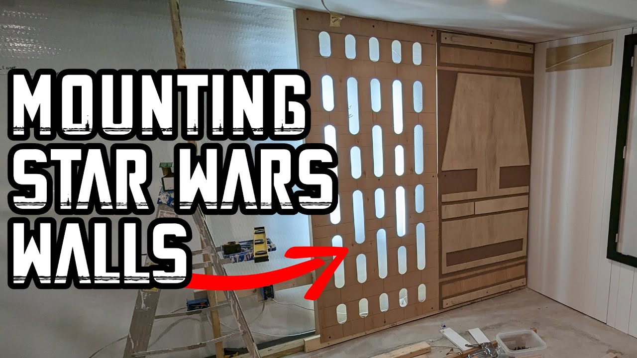 Mounting Full Size Star wars Wall Panels #starwarshometheater - YouTube