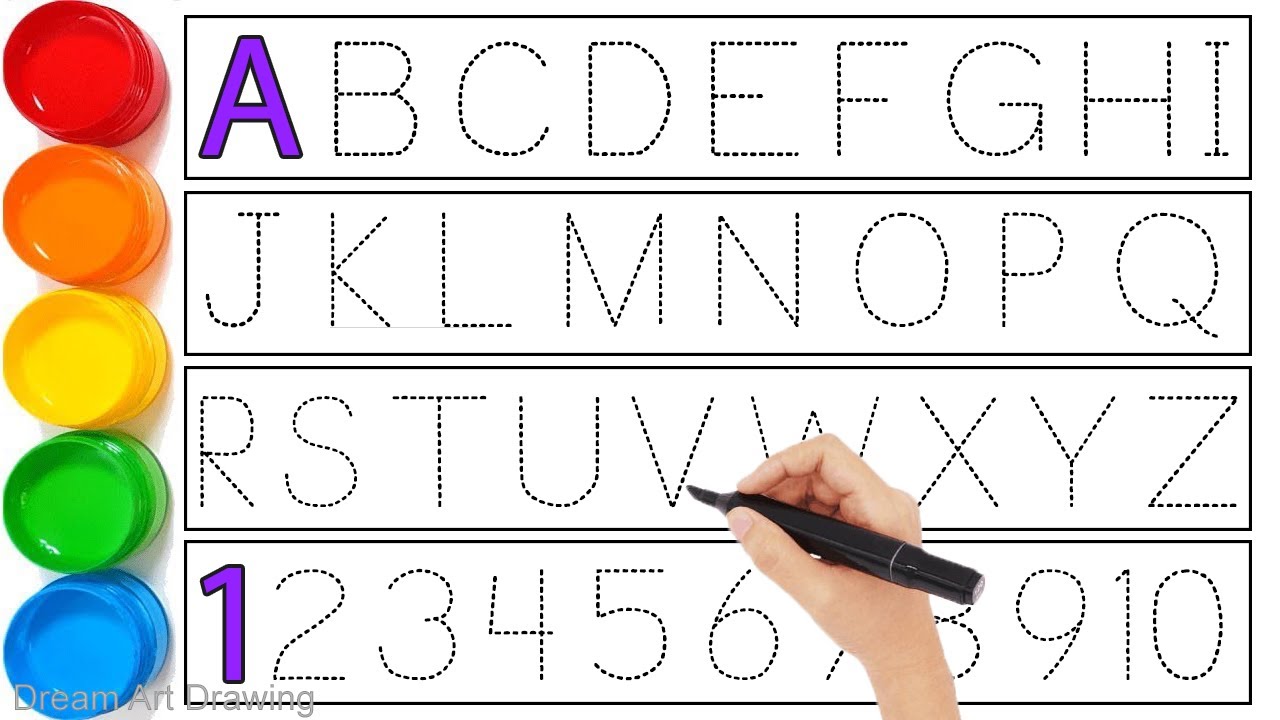 Learn alphabets | collection for writing along dotted line for kids ...