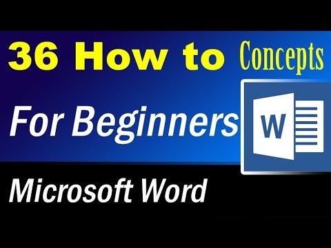 36 How to concepts of Microsoft Word for beginners - YouTube