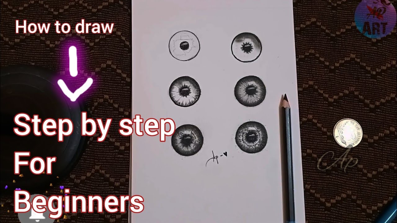 How to draw eye ball - Tutorial for beginners - YouTube