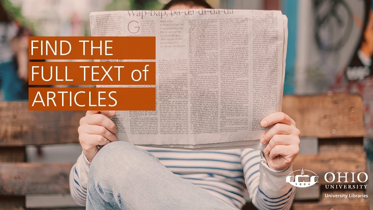 Get the Whole Article with Full Text Finder - YouTube