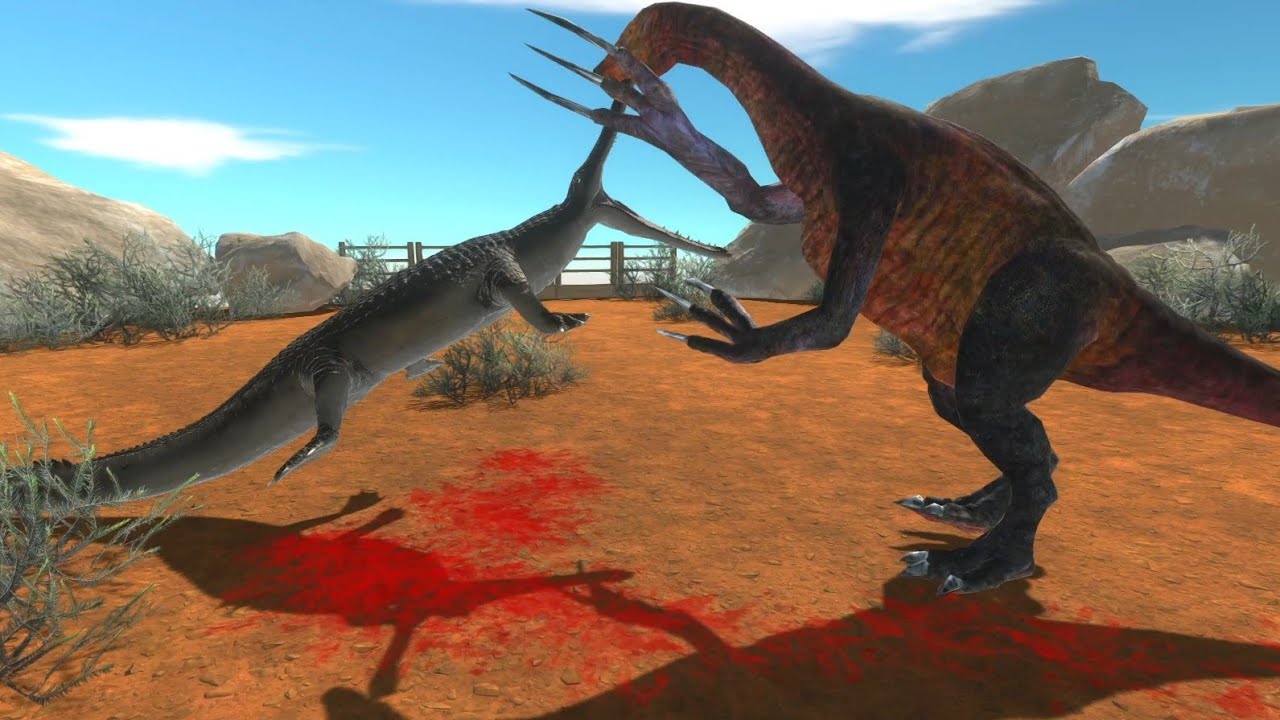 Therizinosaurus vs Machimosaurus Rex - Animal Revolt Battle Simulator ...
