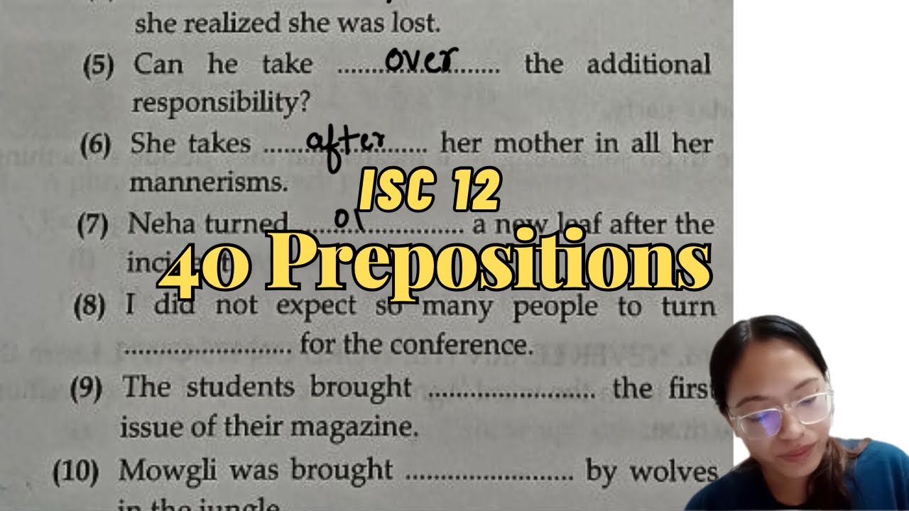 ISC 12 prepositions practice session | Important Questions💯🔥 - YouTube