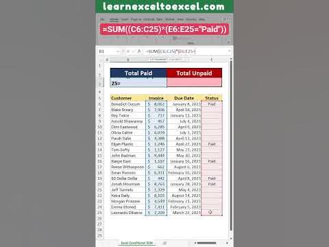 SUM Values based on Criteria in Another Column in Excel - Conditional Sum in Excel: Excel Pro ...
