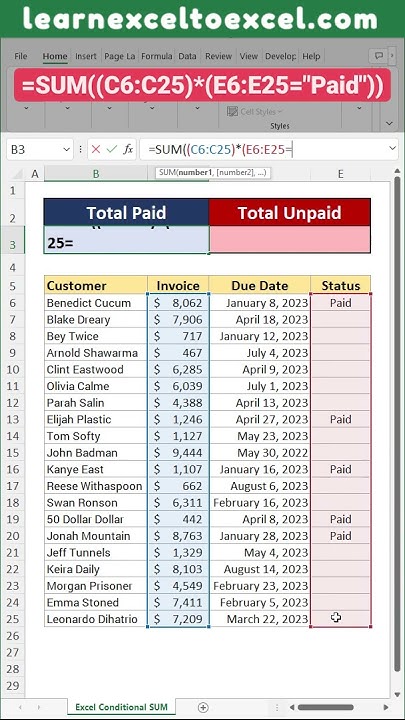 SUM Values based on Criteria in Another Column in Excel - Conditional Sum in Excel: Excel Pro ...