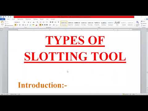 Types of Slotting Tool - YouTube