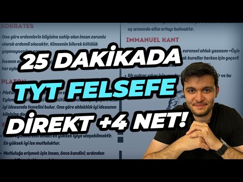 SINAVDAN ÖNCE MUTLAKA İZLE! TYT FELSEFE ÖSYM'NİN %100 SORDUĞU KONULAR ÖZET ! +4 NET KAP🔥