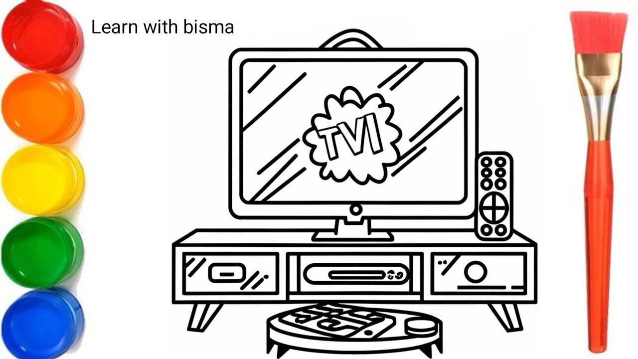 How to Draw TV drawing, Painting and Coloring for Kids & Toddlers ...