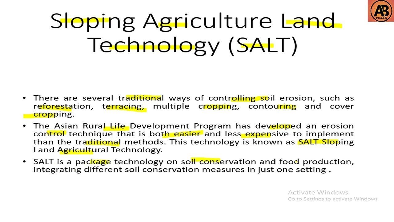 What is SALT: Sloping Agricultural Land Technology (SALT) ।। "Learn ...