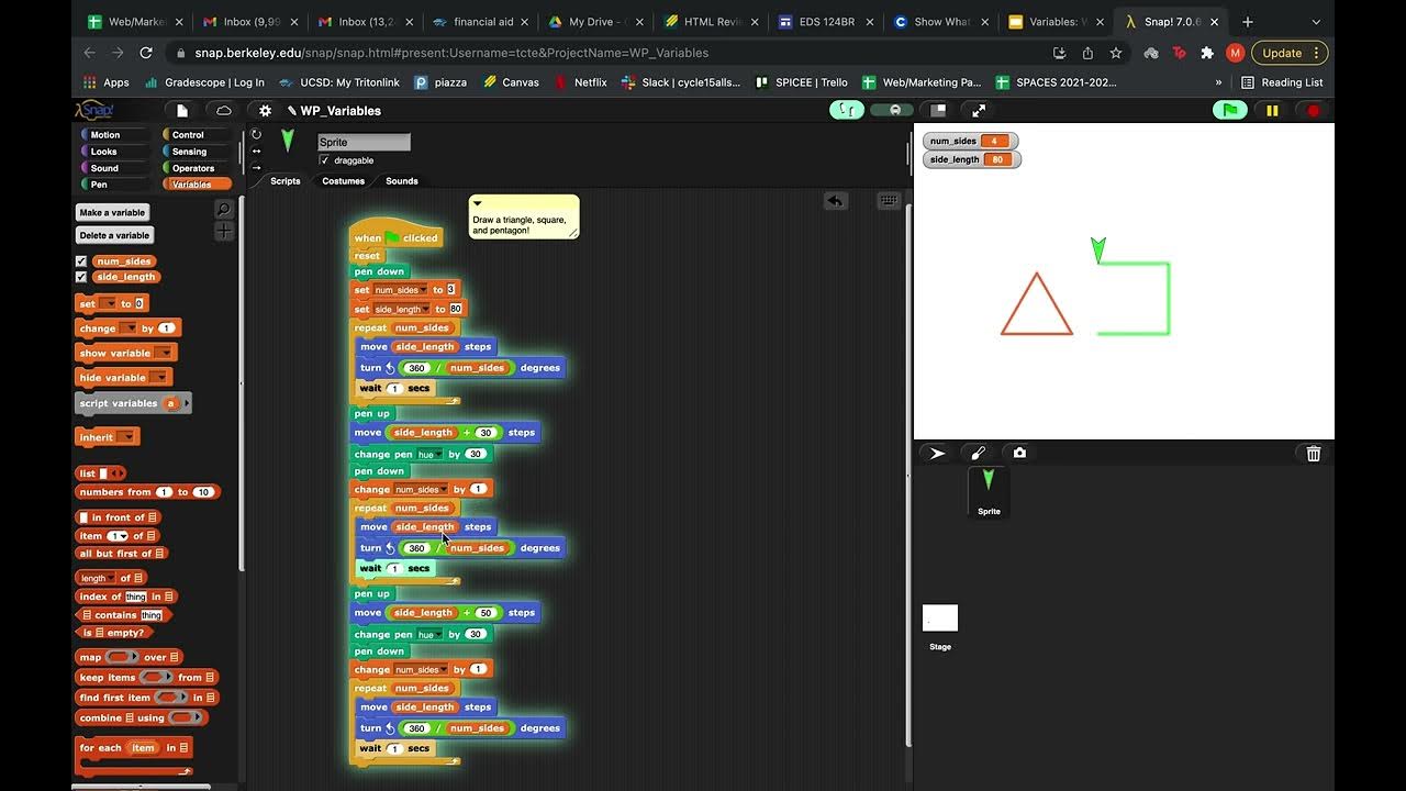 Snap Program "Draw a Triangle, Square, and Pentagon" Video Explanation ...