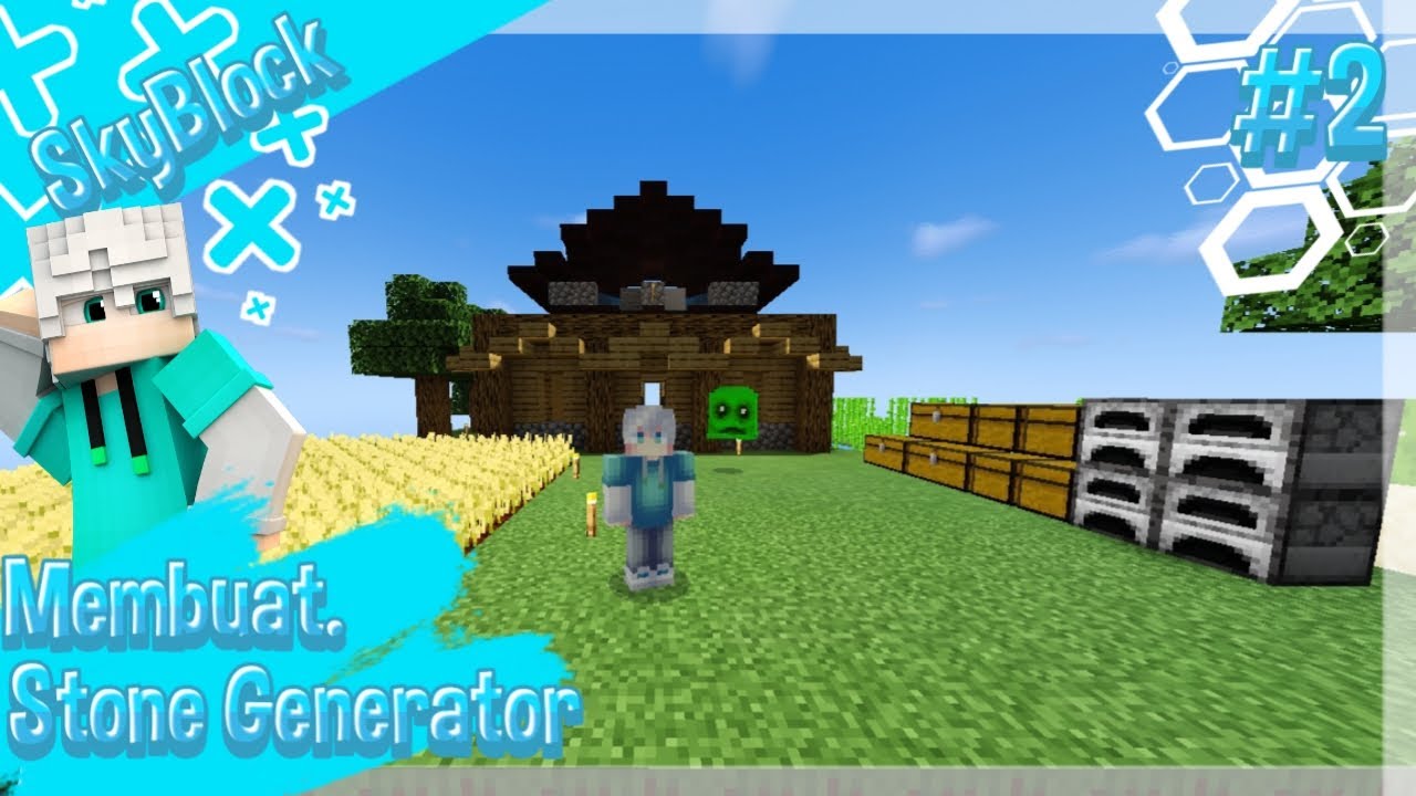 Membuat Stone generator di Skyblock -Minecraft Skyblock Indonesia - YouTube