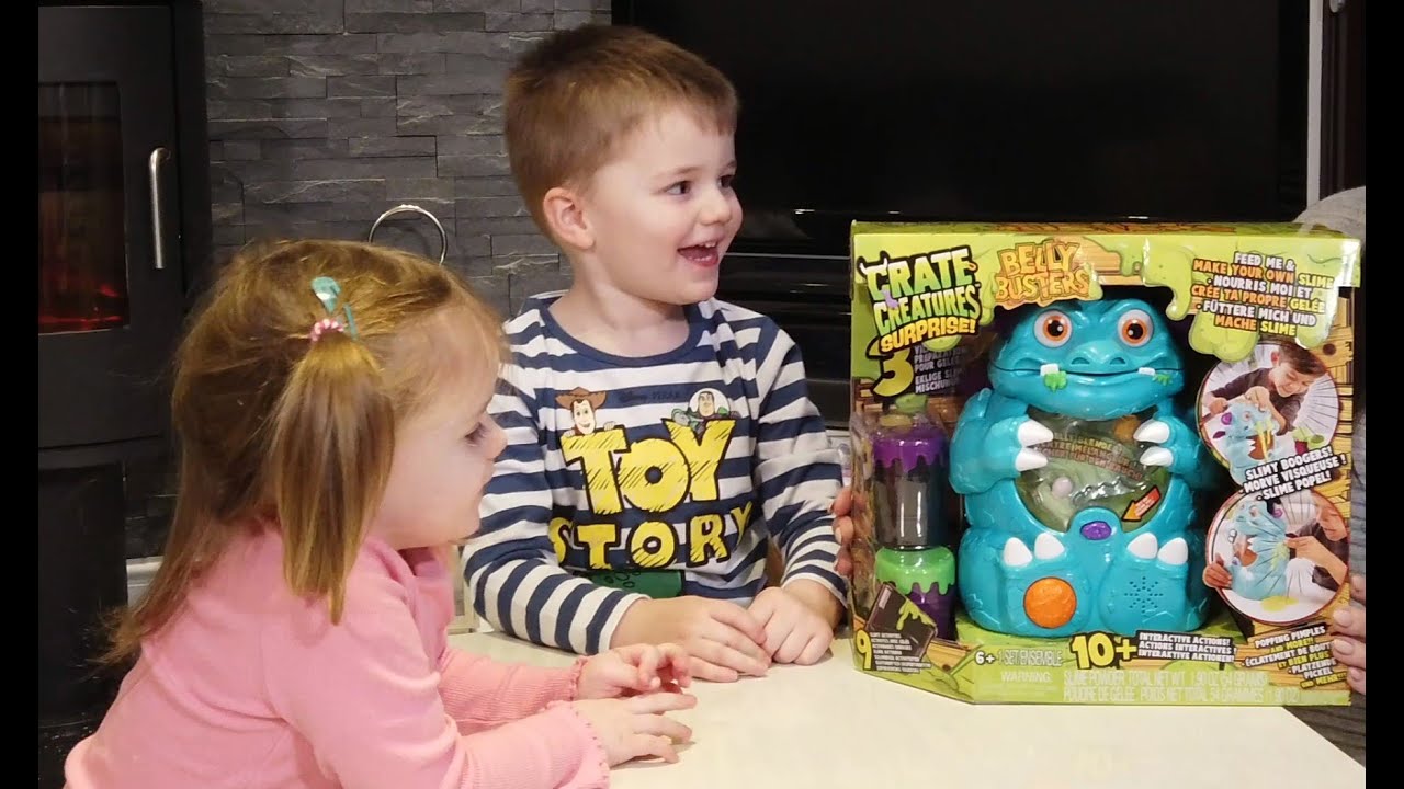 Making Slime with Crate Creatures Belly Buster - Jenson and Amelia ...