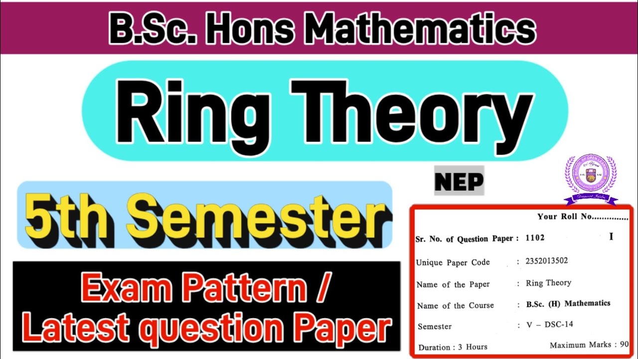 Ring Theory bsc Hons Mathematics 5th Semester previous year question ...