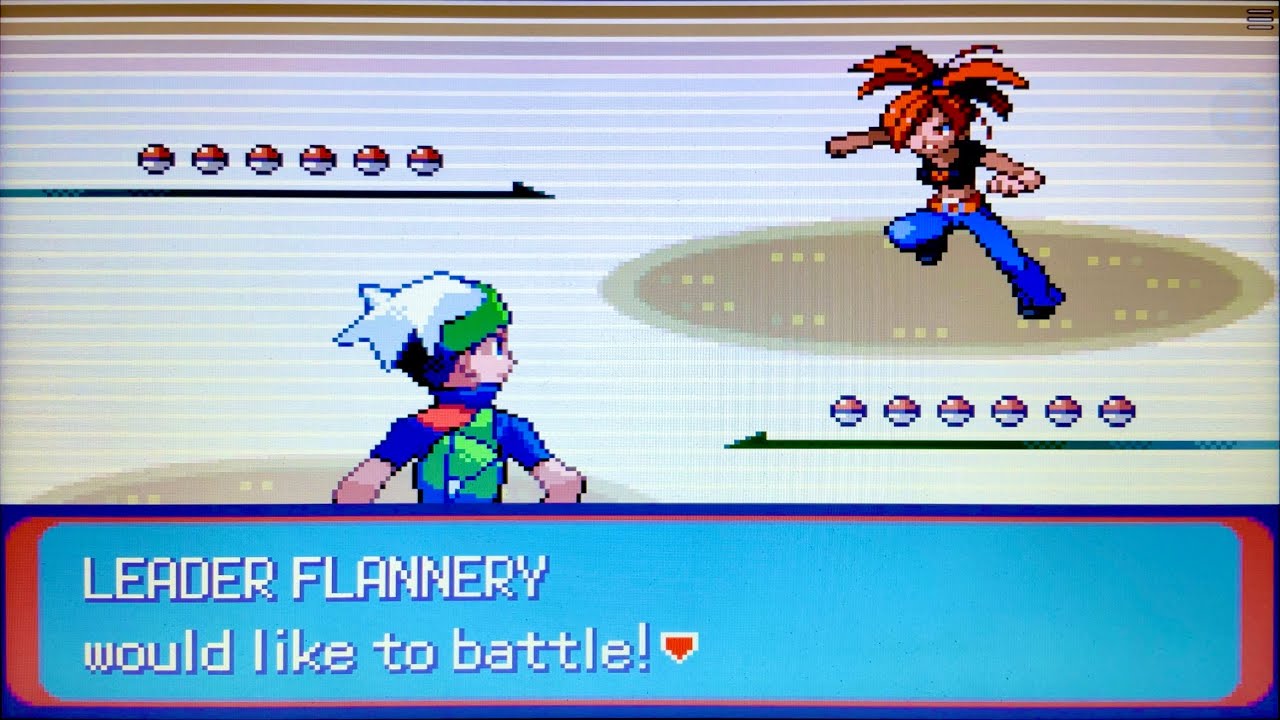Pokémon Emerald Kaizo - VS. Flannery (Win) (Heat Badge received!) (TM50 ...