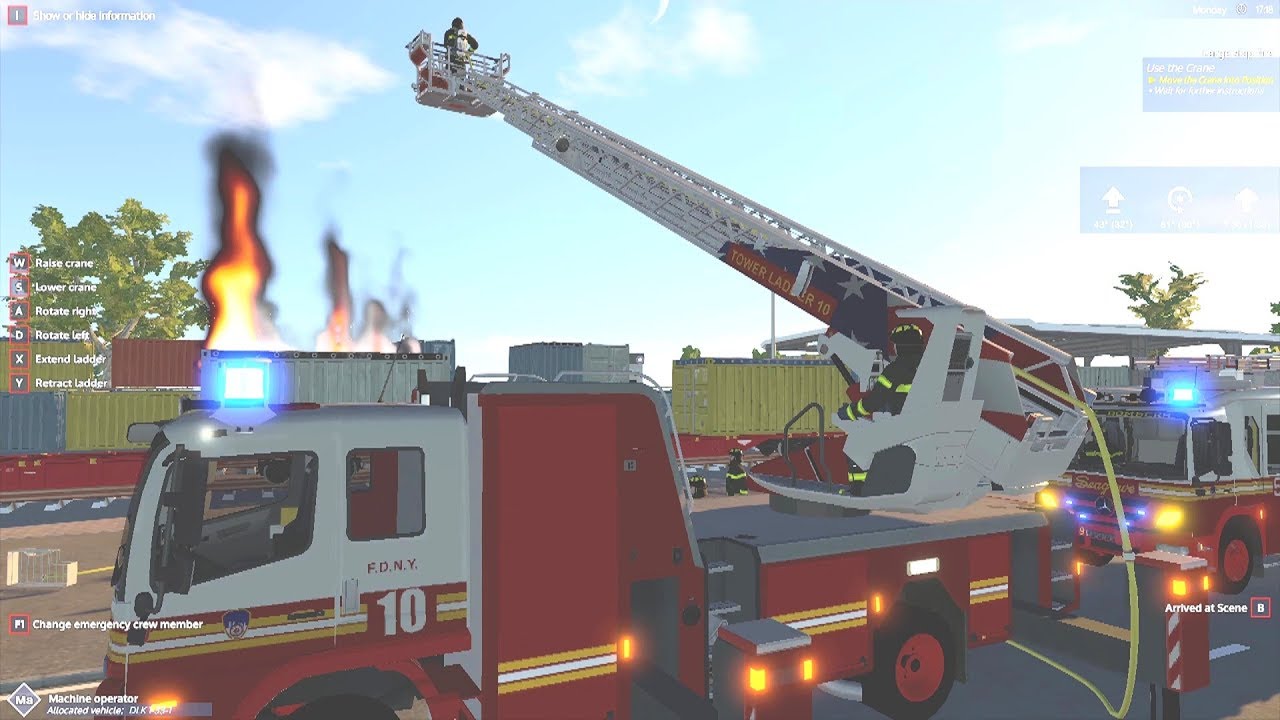 Emergency Call 112 Fire Fighting Simulation - FDNY Ladder! 4K - YouTube