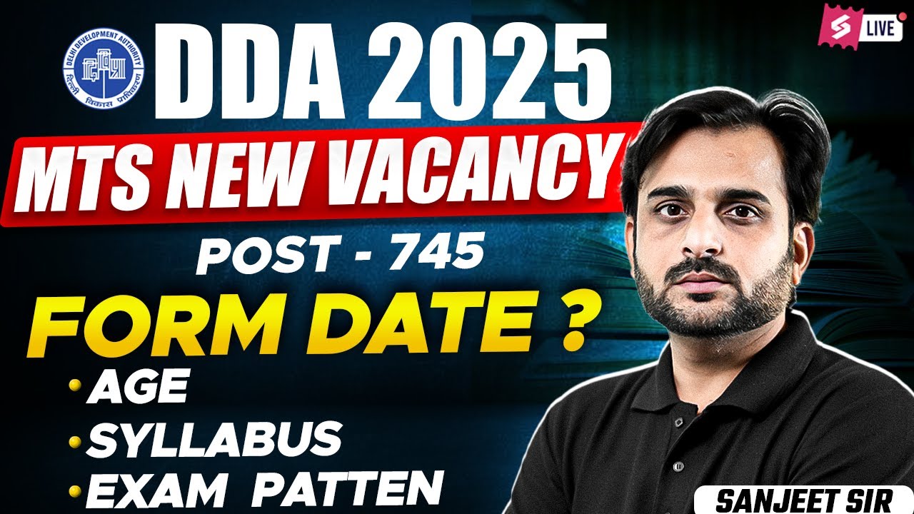 DDA MTS Vacancy 2025 | DDA MTS Age Limit, Syllabus, Exam Pattern 2025 ...