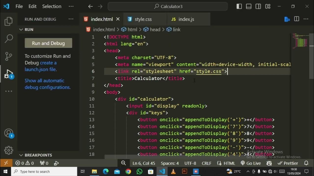 MAKING A CALCULATOR USING HTML , CSS , AND JAVA SCRIPT - YouTube