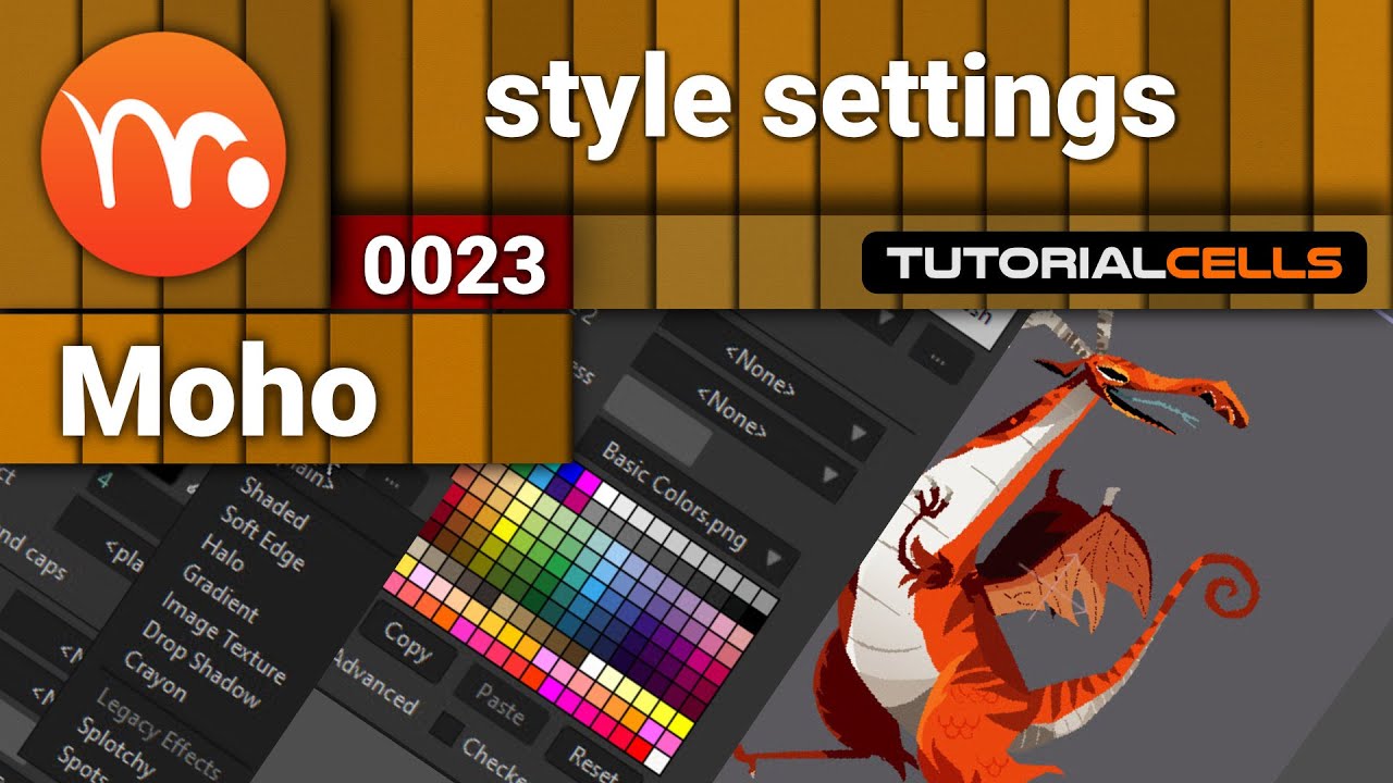 0023. style settings ( shape effects ) in moho - YouTube