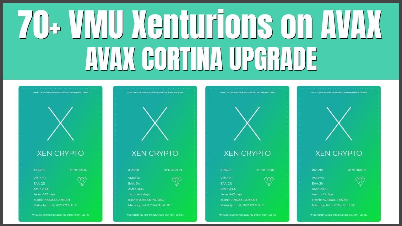 Mint 70+ VMU Avax Xenturions (Xen Crypto) - YouTube