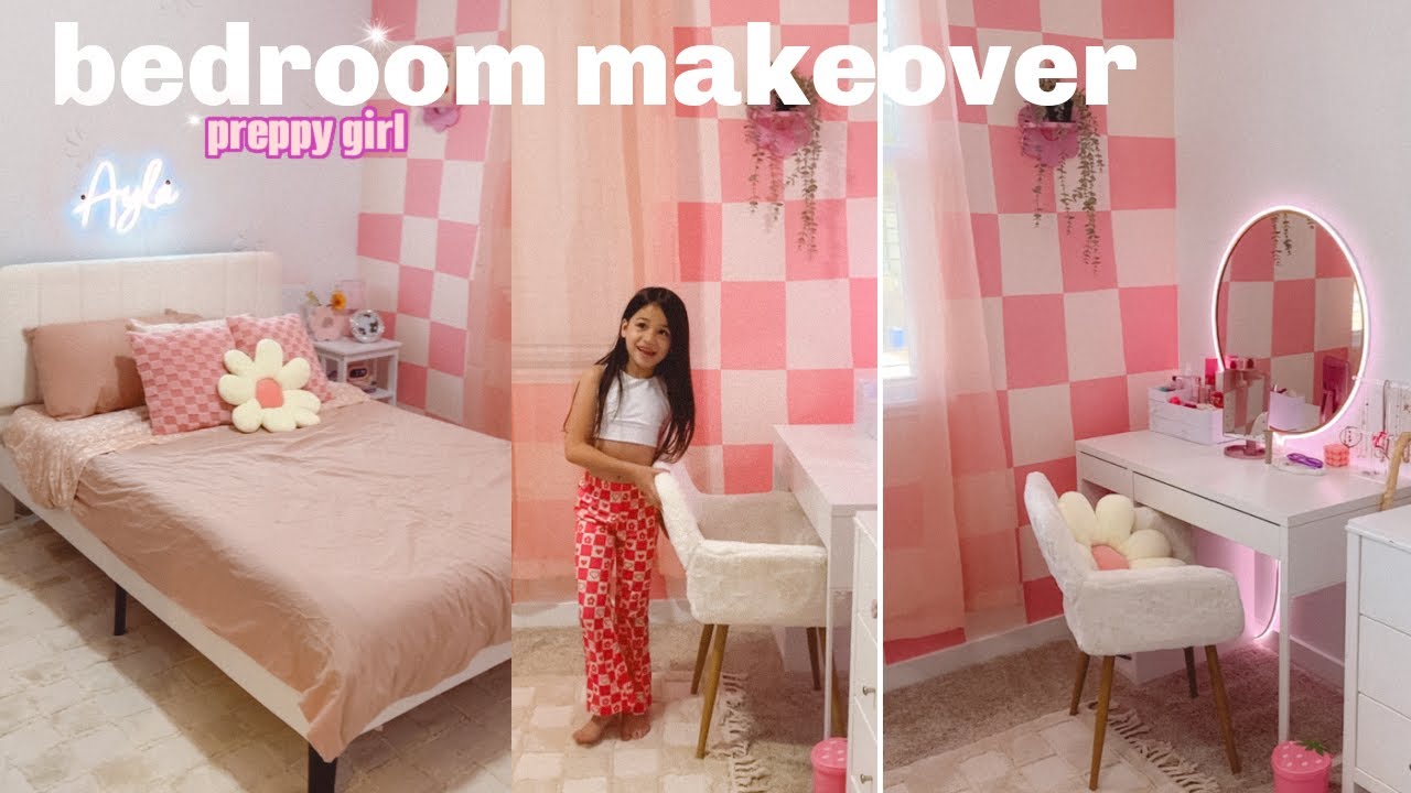 TWEEN ROOM MAKEOVER *preppy inspired* 🌸💖🎀🤍 pinterest aesthetic/ room ...