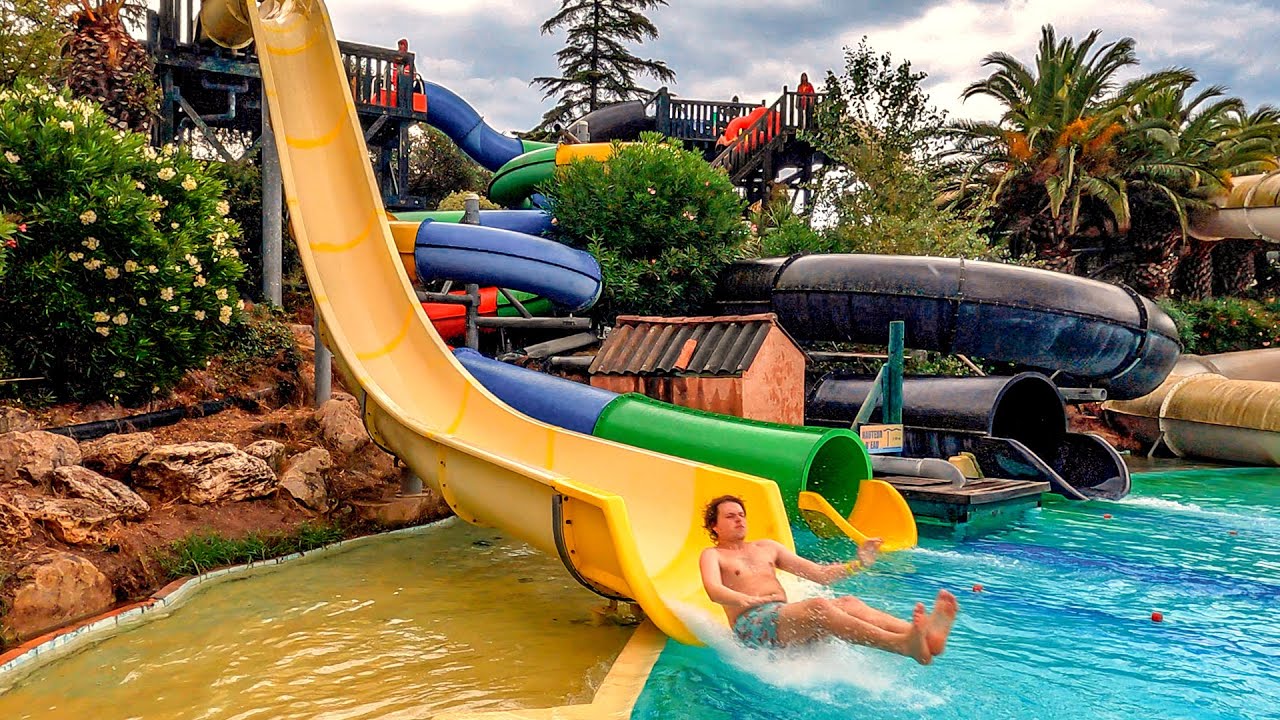 Aqualand Fréjus - Free Fall Body Slide w/ Deep Runout Pool - YouTube