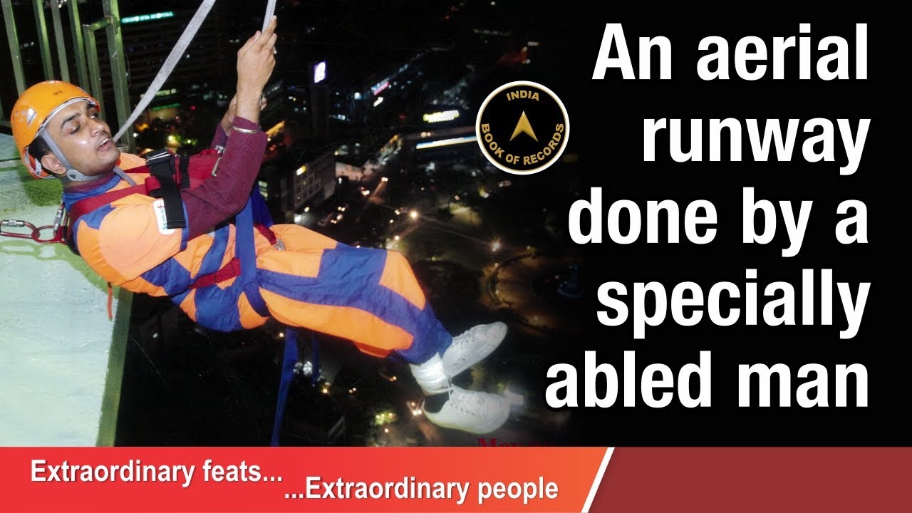 An aerial runway done by a specially abled man - YouTube