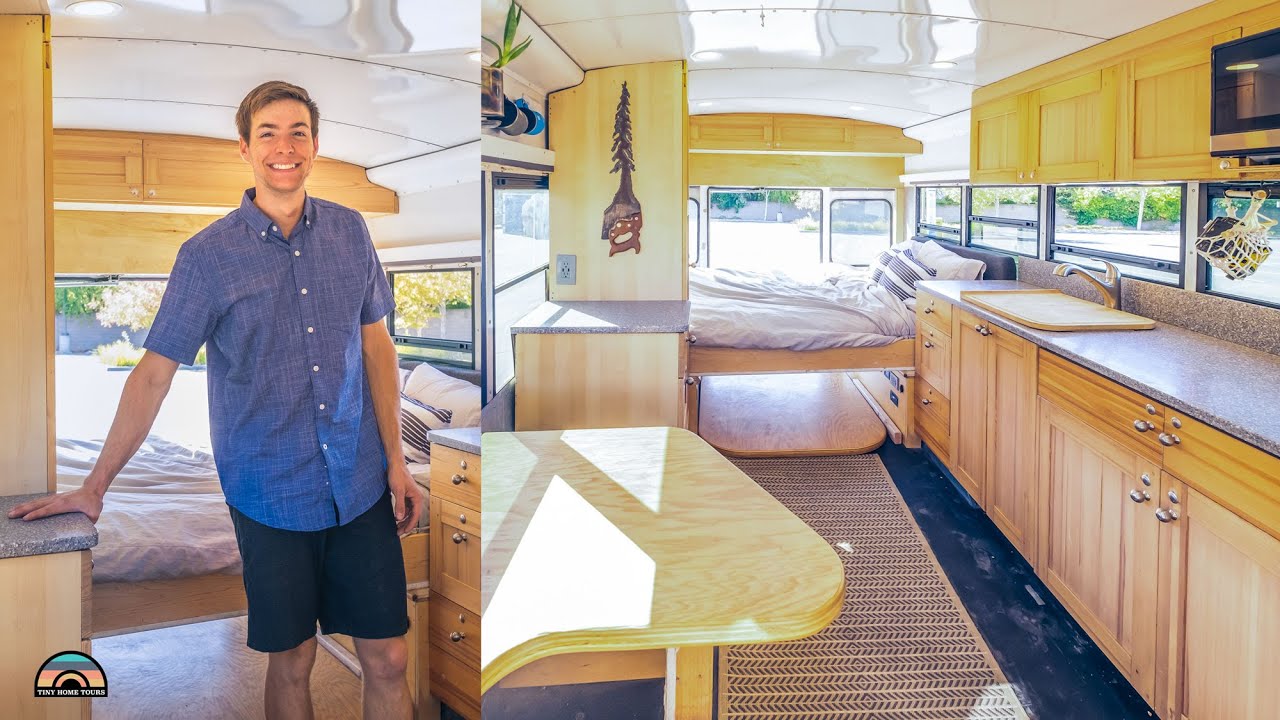 DIY Short Bus W/ Murphy Bed - Built With Reclaimed Materials - YouTube