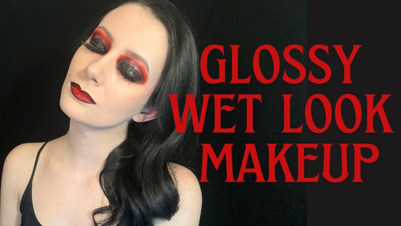 Red and Black Glossy Wet Look Makeup Tutorial - YouTube