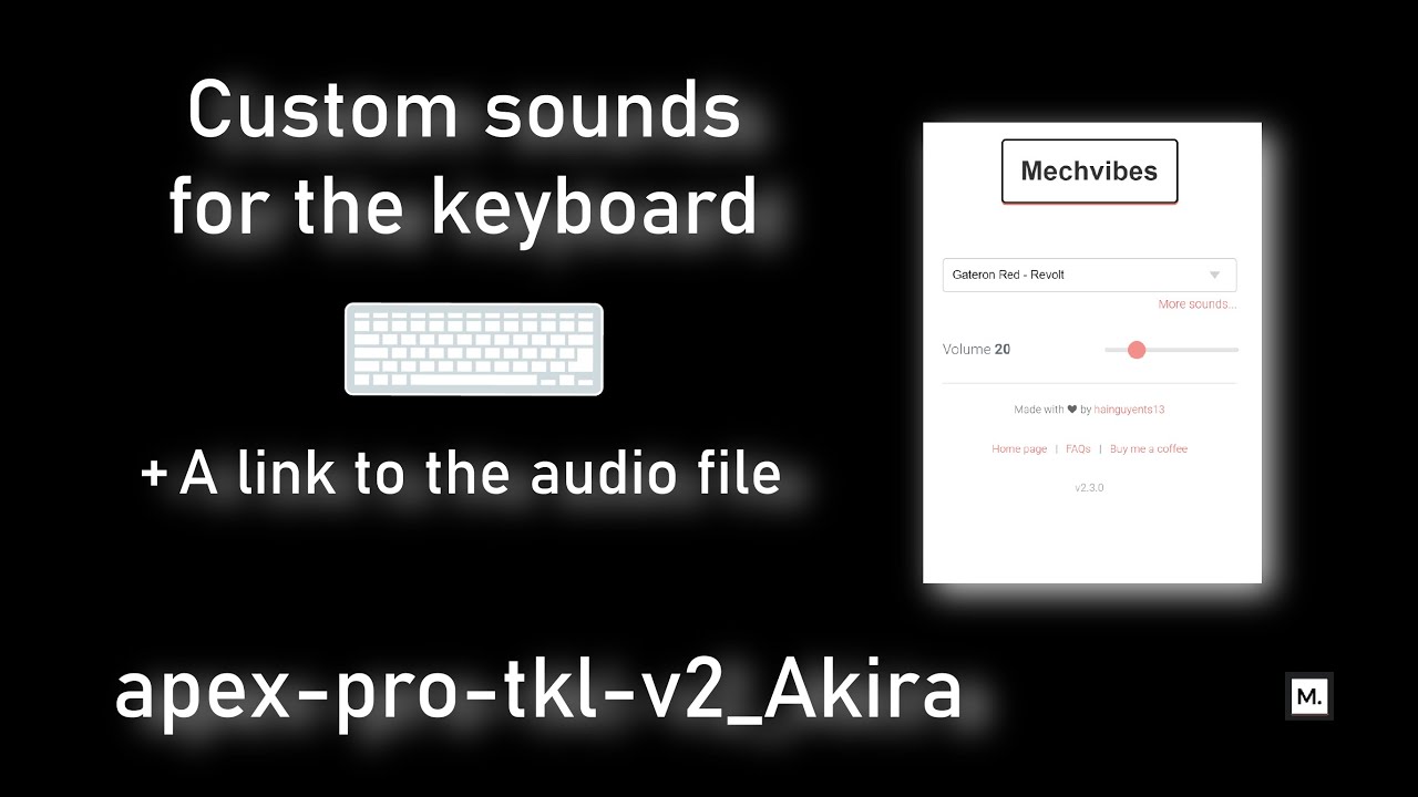 Custom sounds for the keyboard: apex pro tkl v2 Akira - YouTube