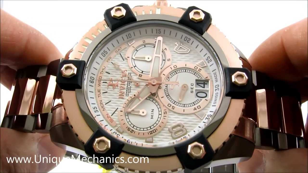 Invicta 12986 Arsenal Rose Two-Tone Stainless Chronograph Swiss Watch ...