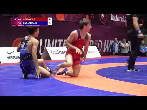 U17 Avrupa Güreş Şampiyonası’nda Mustafa Karabuğa yarı final Müsabakasında 2022