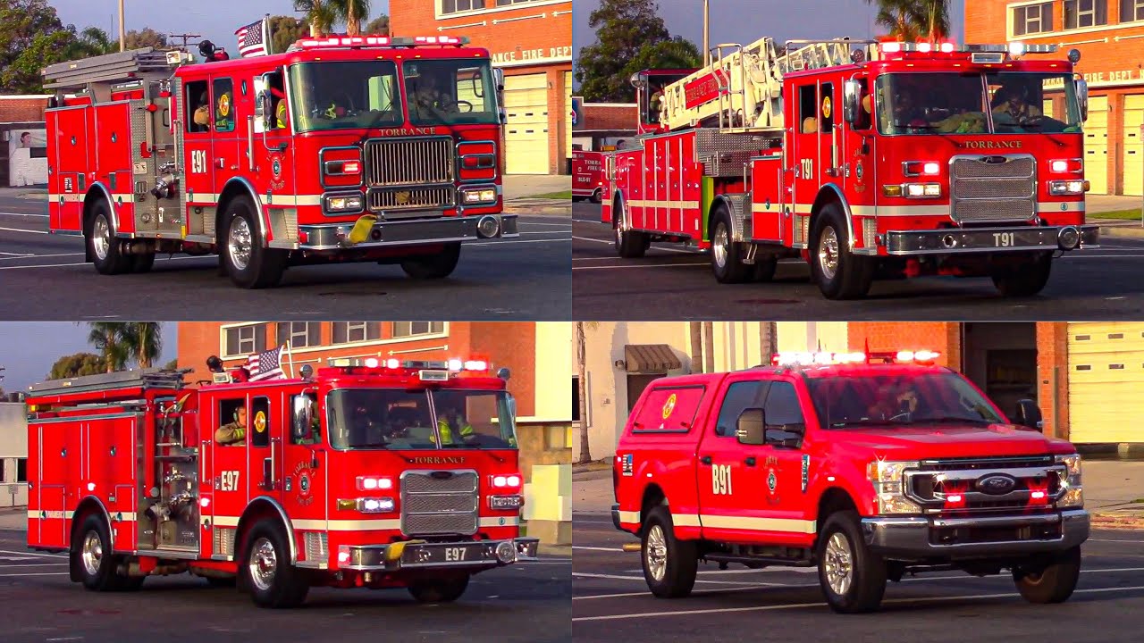 *FULL HOUSE* Torrance Fire Dept. Battalion 91, Engine 91 ,Engine 97 ...