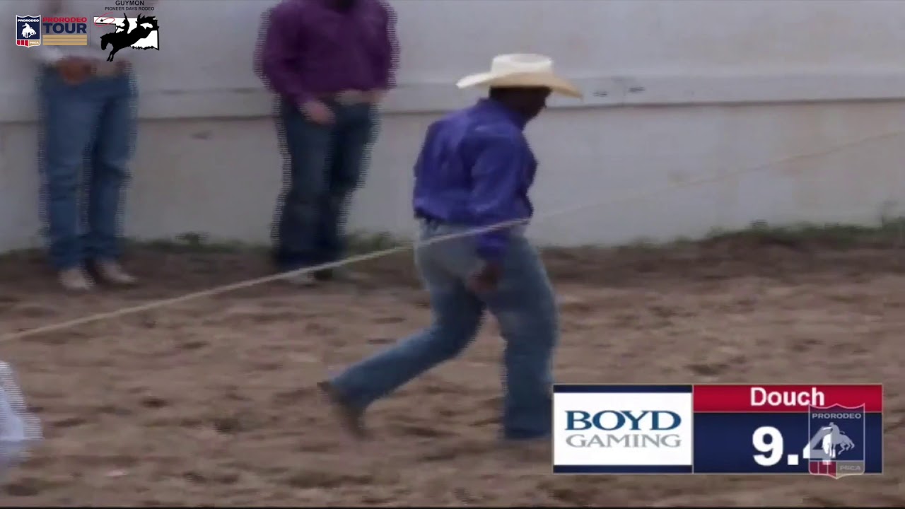 John Douch winning Guymon, Okla. in the Tie-Down Roping - YouTube