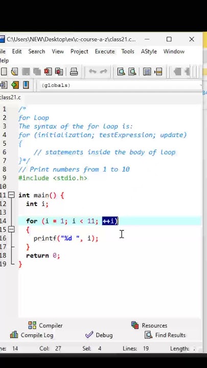 Class 18 For Loop In C Language Cprogramming Cprogrammingvideo Forloop Forloops Youtube