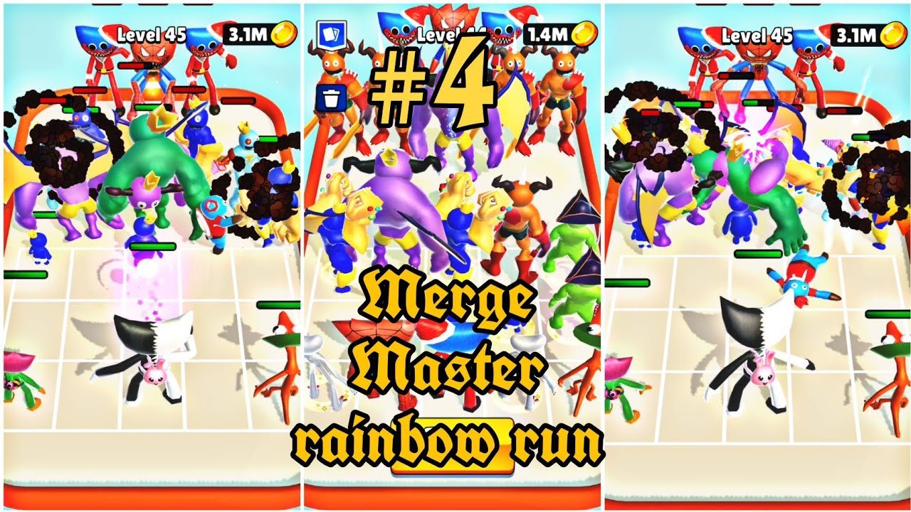 Merge Master Rainbow Run 3D || Level :43- 47 || Monkey Beast Gaming ...
