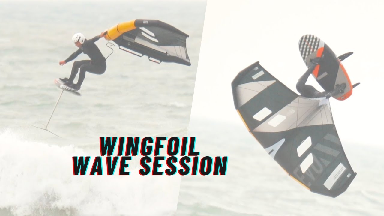 SOUTH WIND WINGFOIL WAVE SESSION - YouTube
