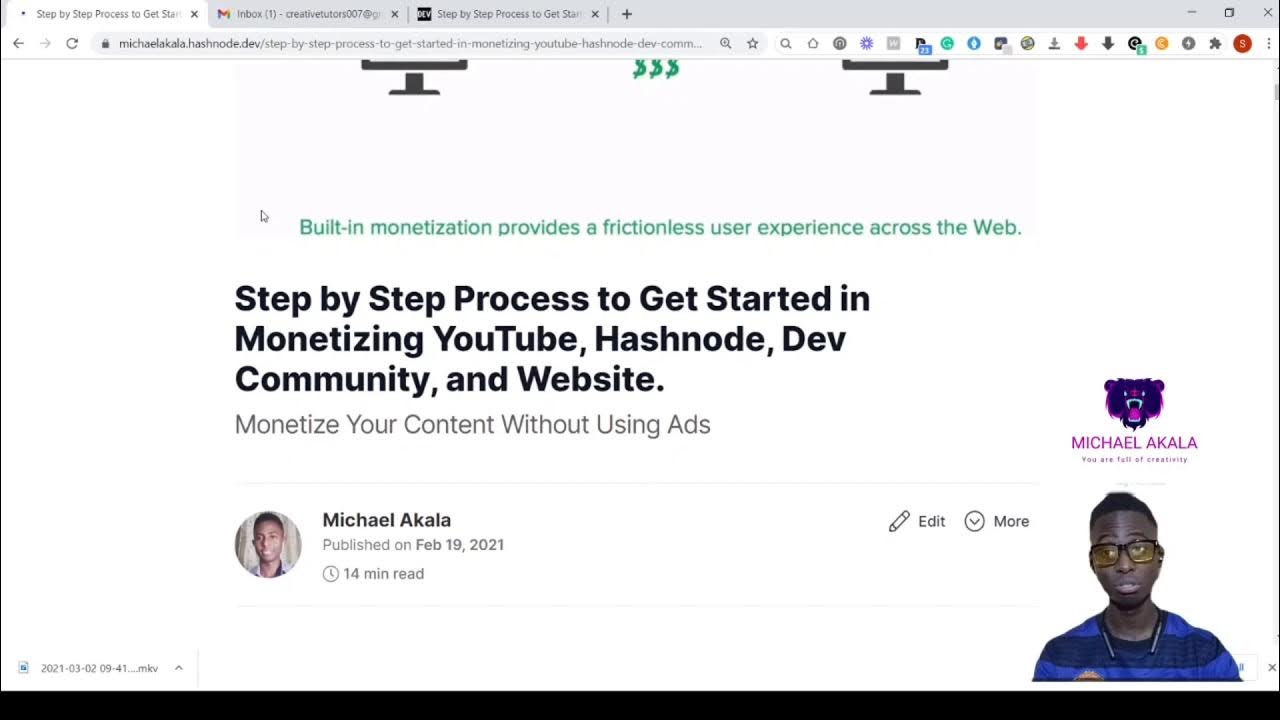 Step-by-step Process to Get Started in Monetizing YouTube || Hashnode || Dev Community ...
